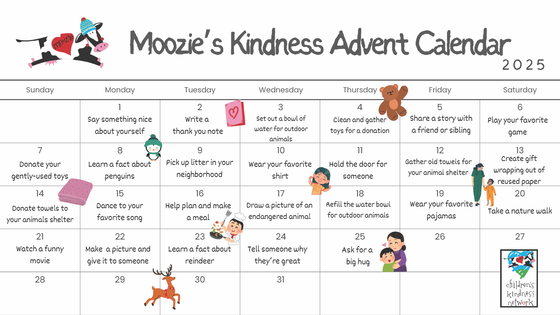 Advent Calendar - The Children's Kindness Network